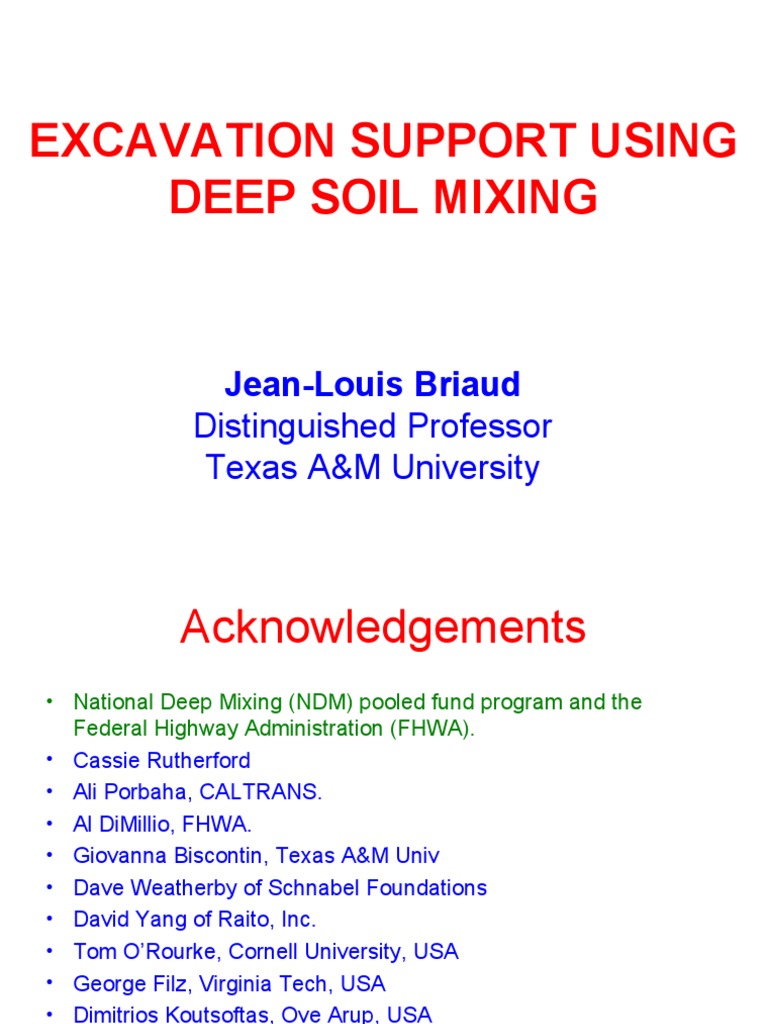 Deep Soil Mixing for Excavation Support | PDF | Deep Foundation ...