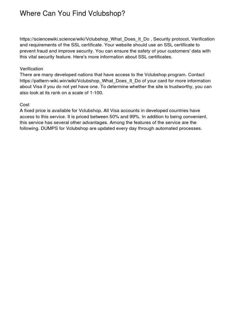 How Does Vclubshop Workvleug PDF | PDF