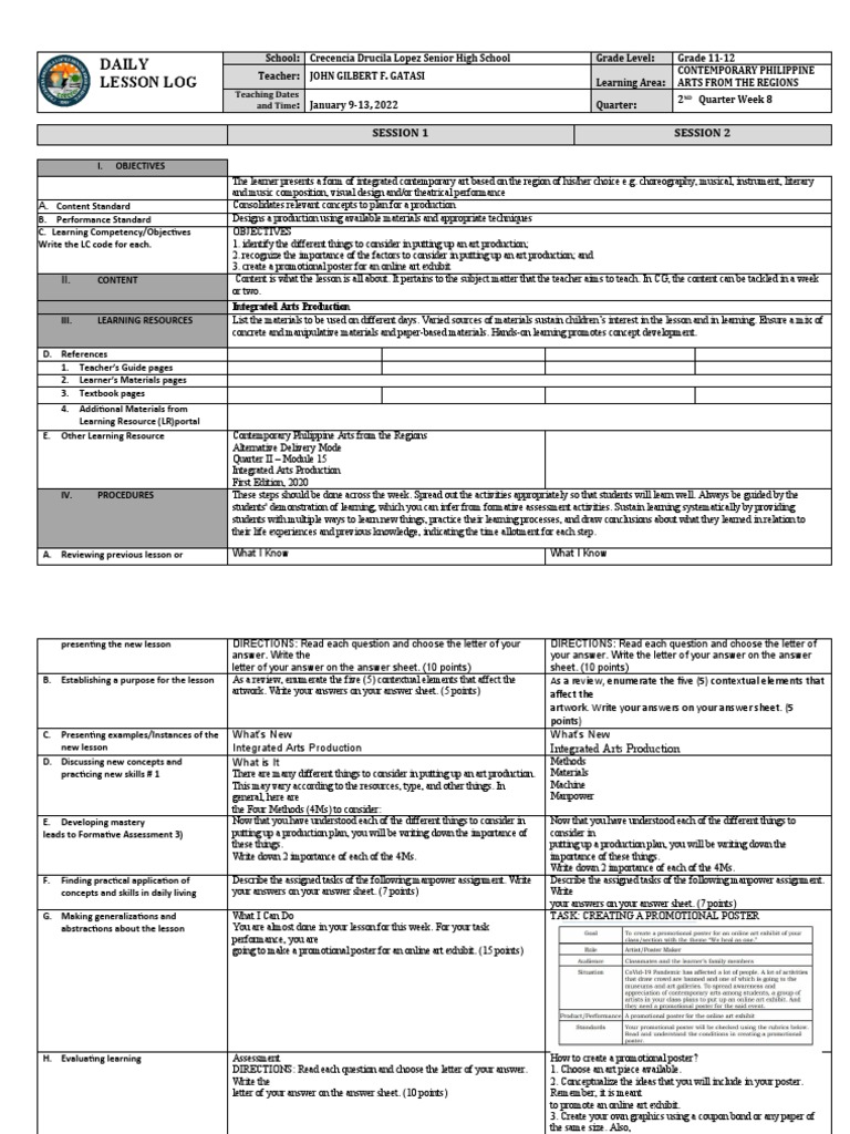 Cpar Q2 DLL Week 7 | PDF