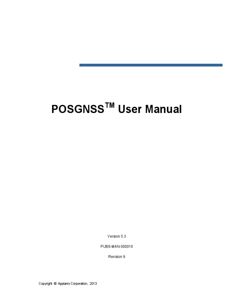 POSGNSS User Manual | PDF | Computer File | Global Positioning System