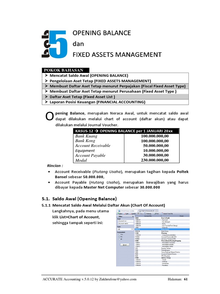 BAB 5 Opening Balance PDF | PDF