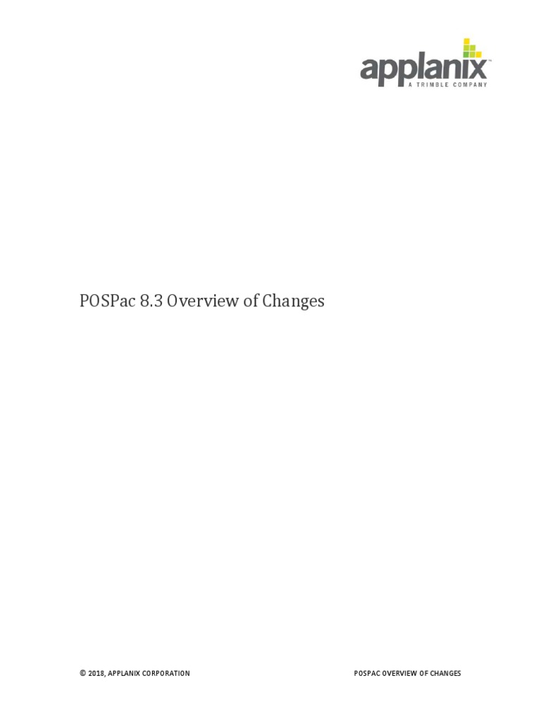 POSPac MMS Overview of Changes | PDF