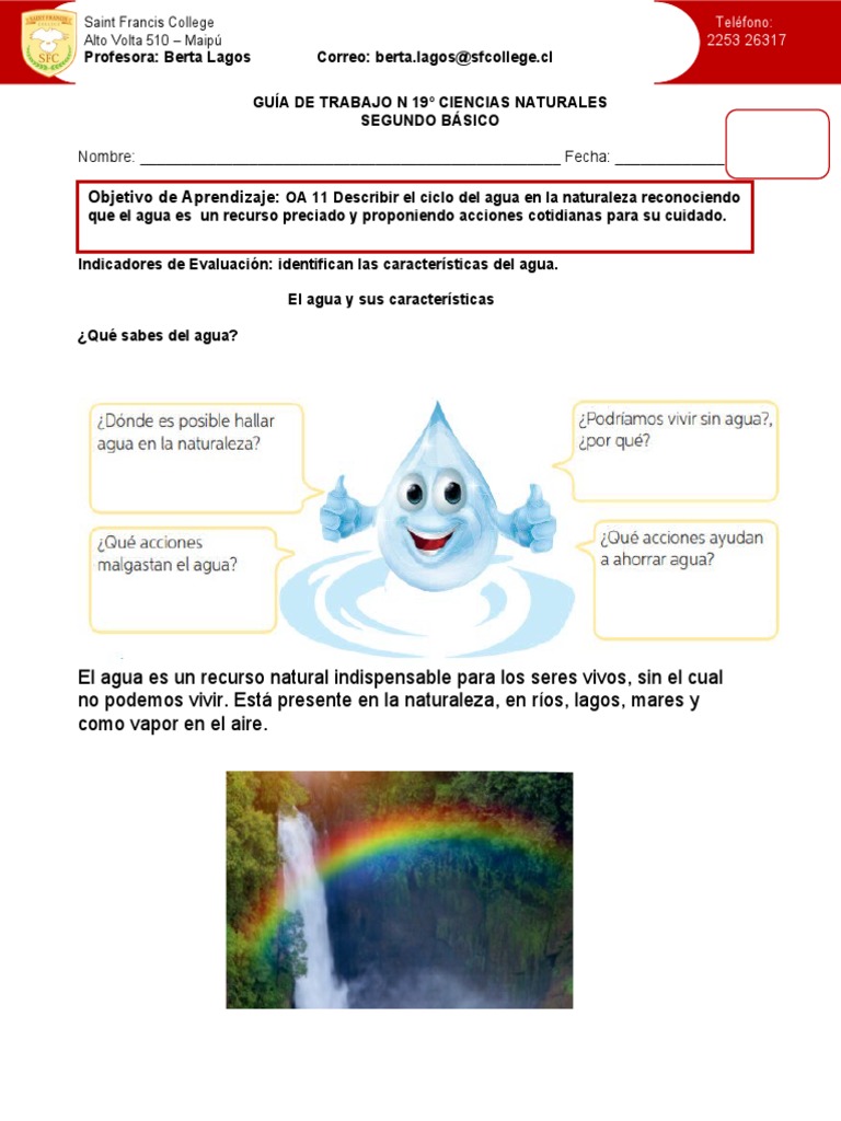 GUIA 2BA-CIEN-19 El Agua | PDF | Agua | Ciencias de la Tierra