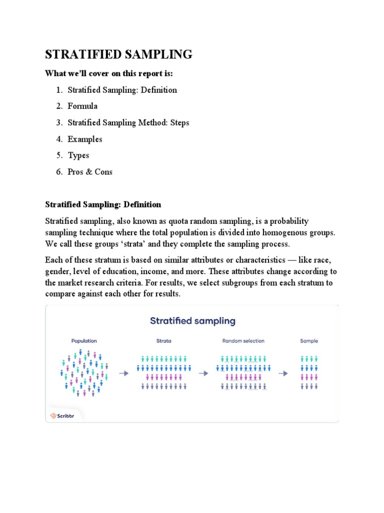 Stratified Sampling Pdf Sampling Statistics Stratified Sampling