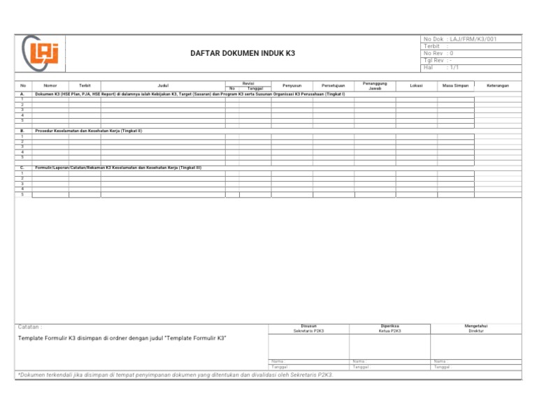Dokumen Induk k3 | PDF
