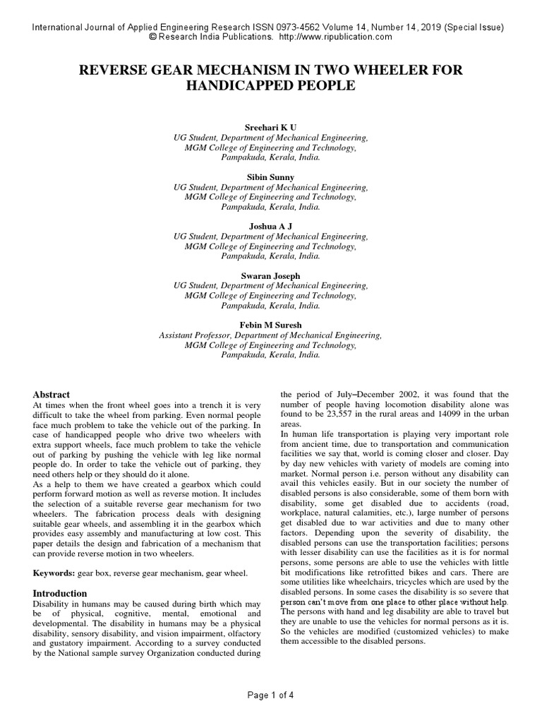 Reverse Gear Mechanism | PDF | Strength Of Materials | Gear