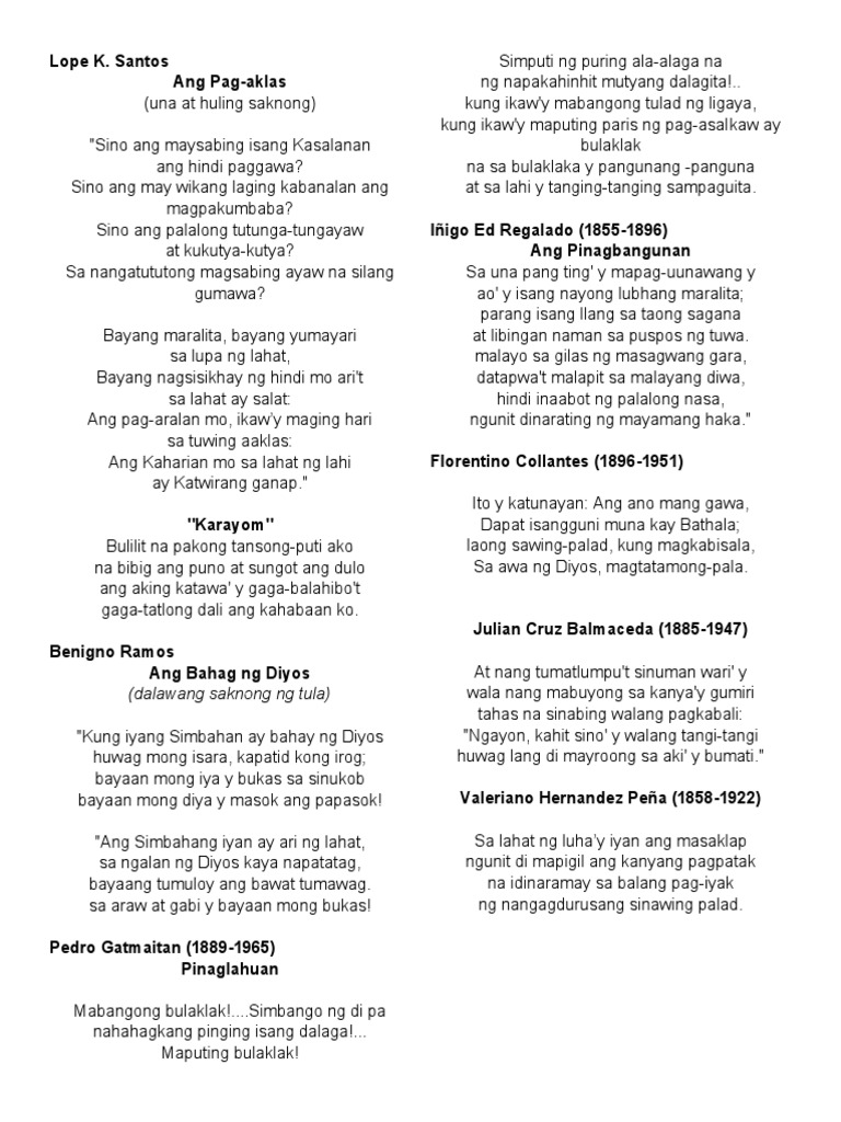 Halimbawa NG Tula | PDF