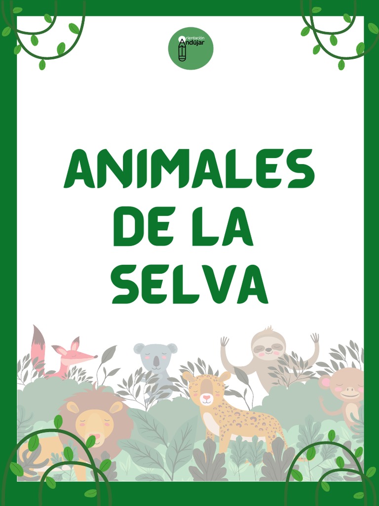 Traza y Colorea Animales de La Selva | PDF