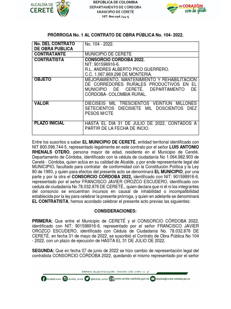 Modelo de prorroga | PDF