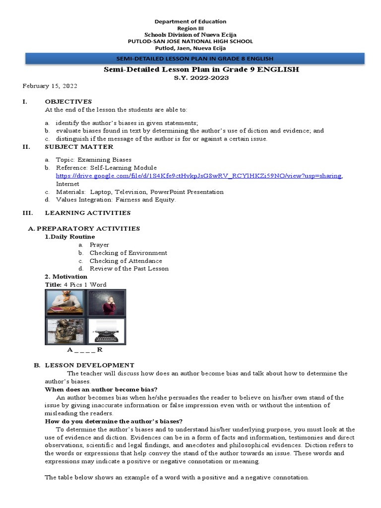 Examining Biases in Text: A Lesson on Identifying an Author's ...