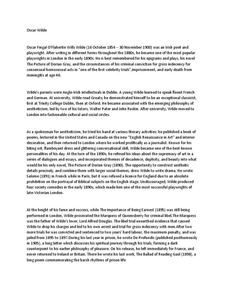 21st Century Literature PT | PDF | Oscar Wilde