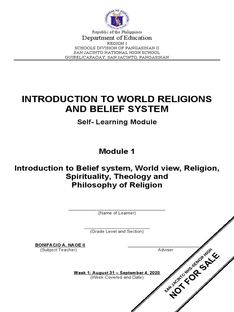 MODULE 1 - IWRBS - 1st Validation - For Printing 1 | PDF | God | Knowledge