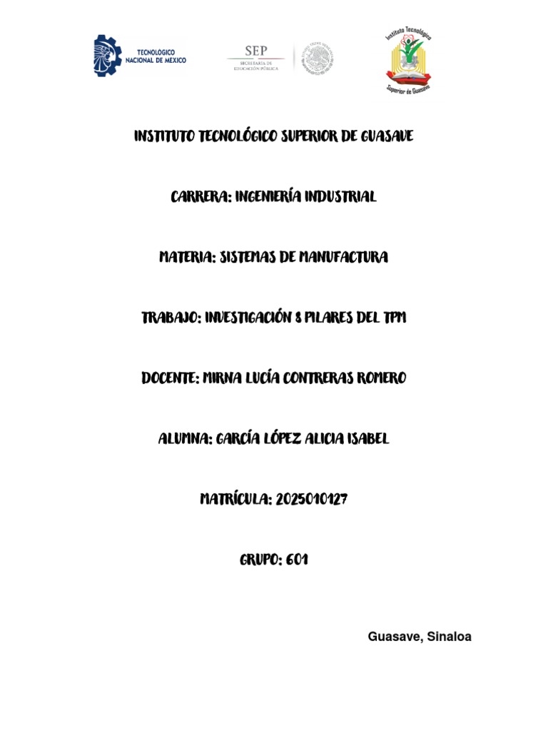 8 Pilares del Mantenimiento Productivo Total | PDF | Negocios ...