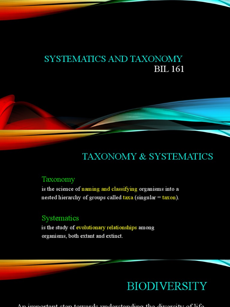 Systematics and Taxonomy | PDF | Phylogenetic Tree | Taxonomy (Biology)