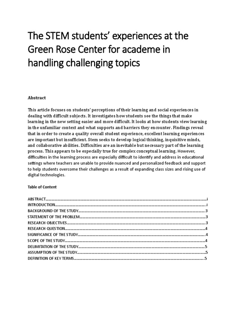 PR Proposal Final PDF | PDF | Science, Technology, Engineering, And ...