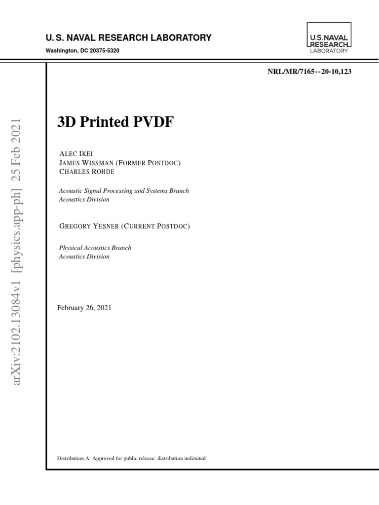 3D Printed PVDF | PDF | Piezoelectricity | Extrusion