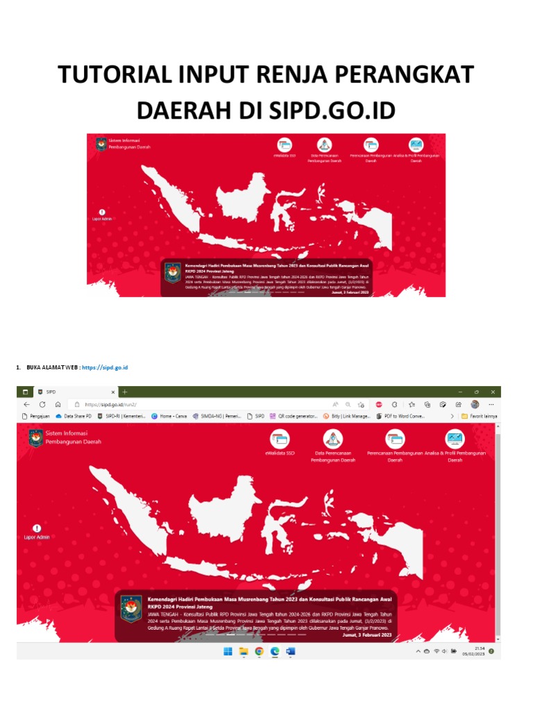 Tutorial Input Renja Perangkat Daerah Di Sipd - Go.id | PDF