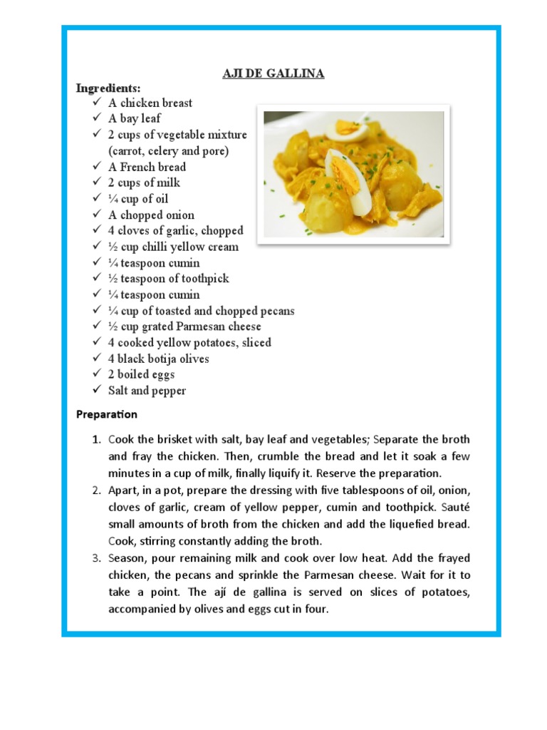 Aji de Gallina | PDF