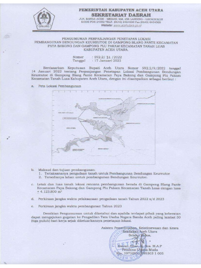Pengumuman Penlok 20221 | PDF