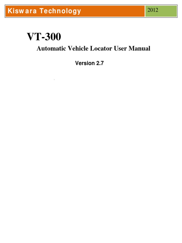 VT300 GPS+SMS+GPRS AVL User Manual | PDF | Global Positioning System ...