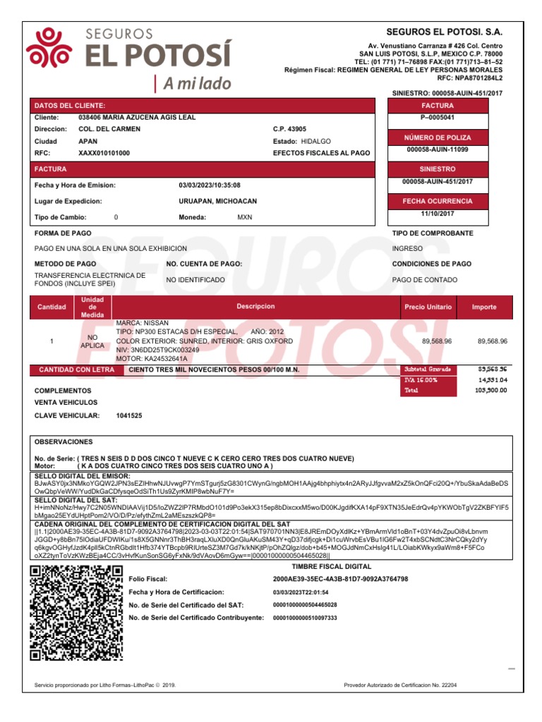 Seguros El Potosi | PDF | Pagos