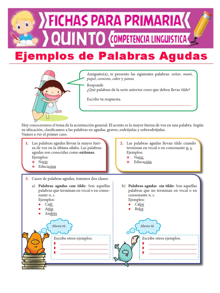 Ejemplos y Reglas de Palabras Agudas | PDF | Fonética | Lingüística