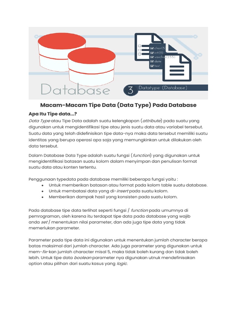 Tipe Data Basis Data | PDF