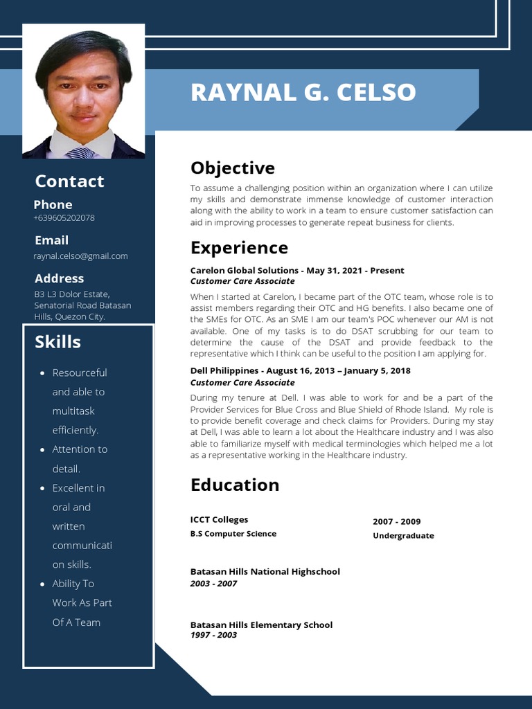Blue Simple Professional Resume | PDF