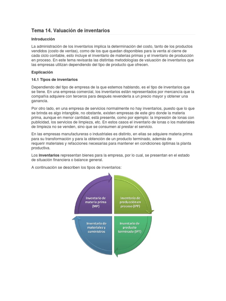 Valuación de Inventarios Iniciales | PDF | Inventario | Costo