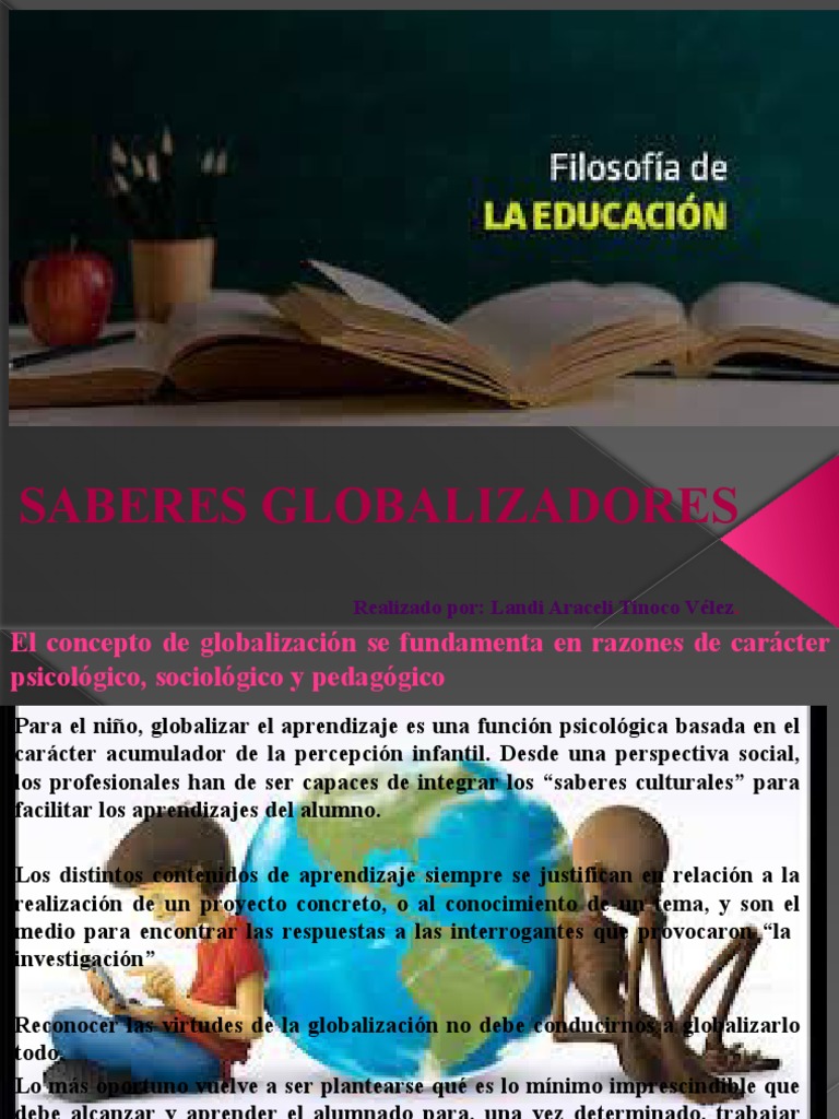 Saberes Globalizadores | PDF | Aprendizaje | Maestros