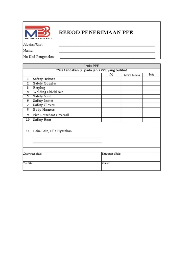 Rekod Penerimaan-Ppe | PDF | Bisnis | Pengelolaan Keuangan & Uang