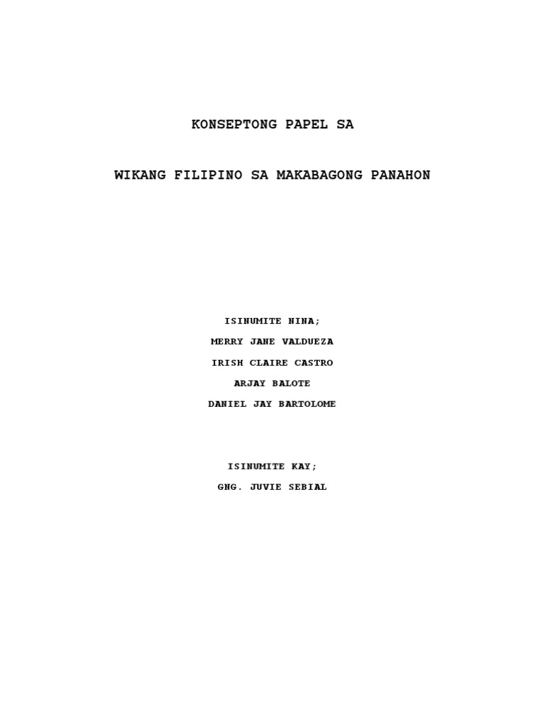 Konseptong Papel Sa | PDF