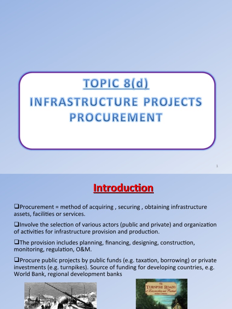 Topic 8d Infrastructure Projects Procurement | PDF | Infrastructure ...