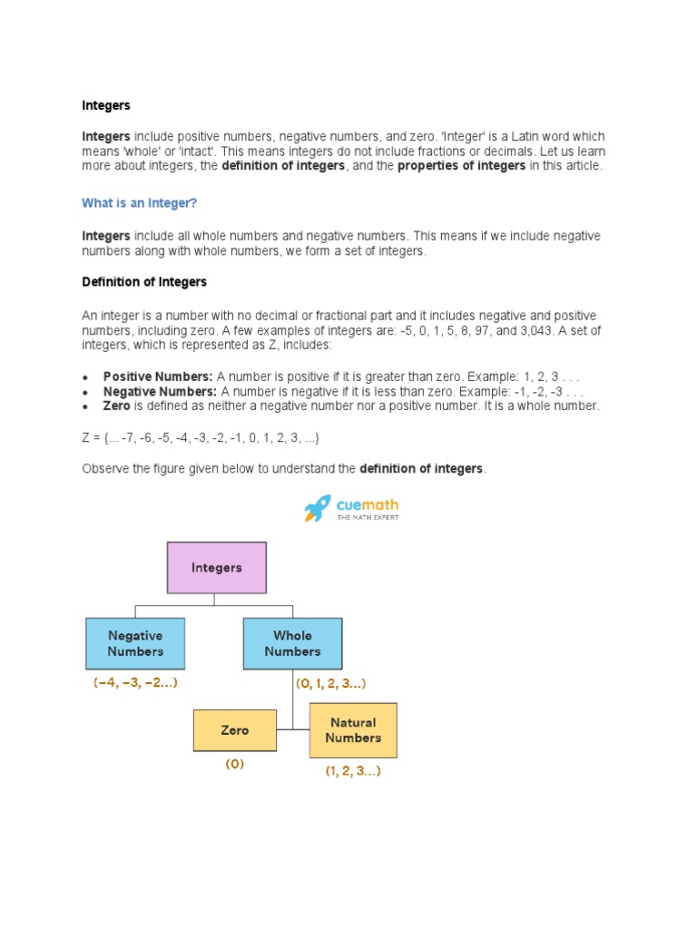 Integers & Pythagoras' Theorem | PDF | Subtraction | Division (Mathematics)