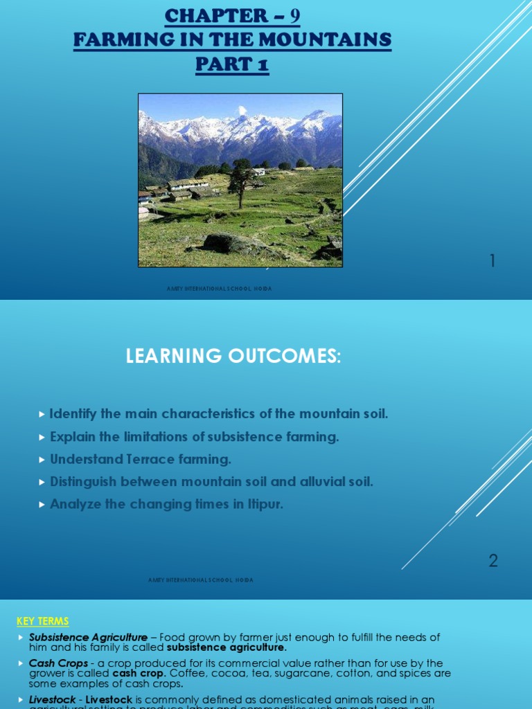 CH 9 - FARMING IN THE MOUNTAINS PART 1 | PDF | Agriculture | Cash Crop