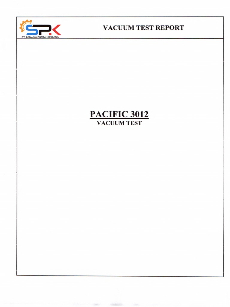 Vacuum Test Report for PACIFIC 3012 | PDF | Calibration | Science