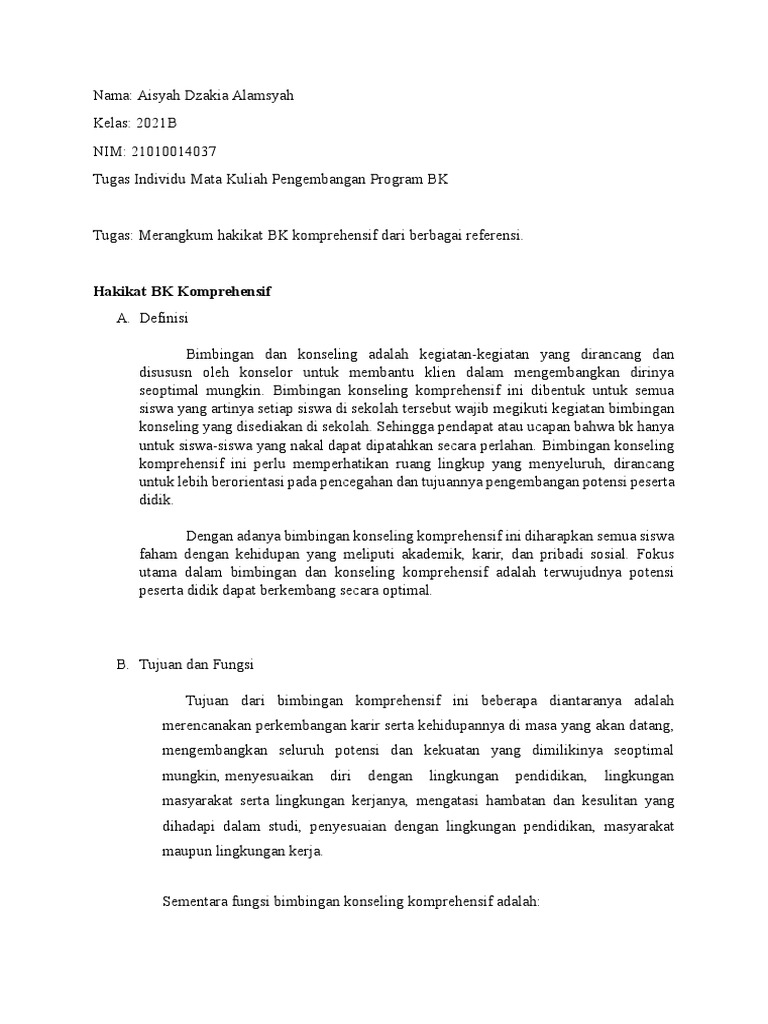 Pengembangan Program BK | PDF