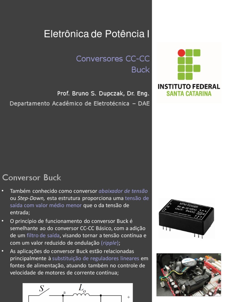 12 - 1 - Conversores CC-CC - Buck PDF | PDF | Indutor | Fonte de energia