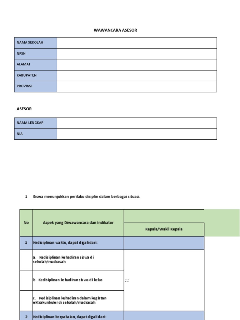 Wawancara Akreditasi | PDF