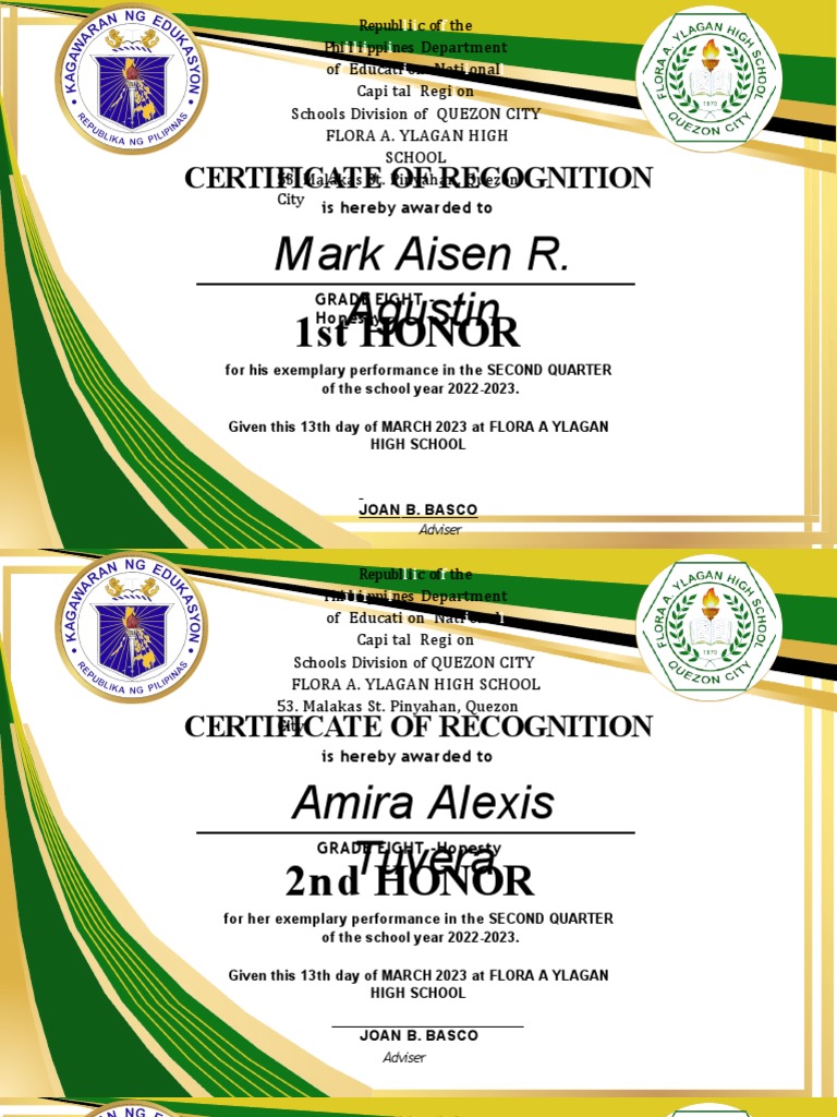 CERTIFICATE of RECOGNITION | PDF