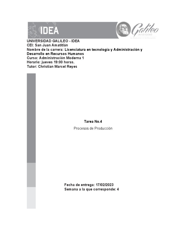 Administraciòn Moderna 1, Tarea 4 | PDF | Margen bruto | Calidad ...