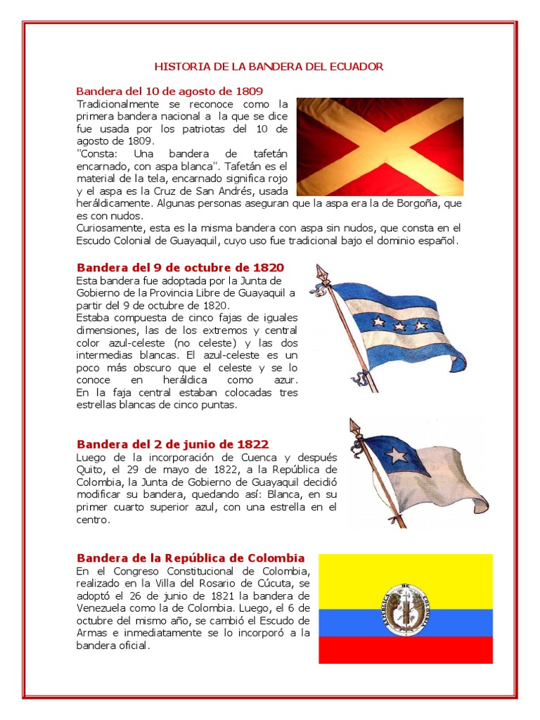 Historia de la Bandera del Ecuador | PDF | Los símbolos | América del Sur