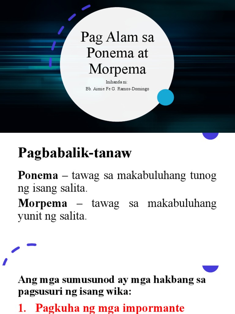 Pag Alam Sa Ponema at Morpema | PDF