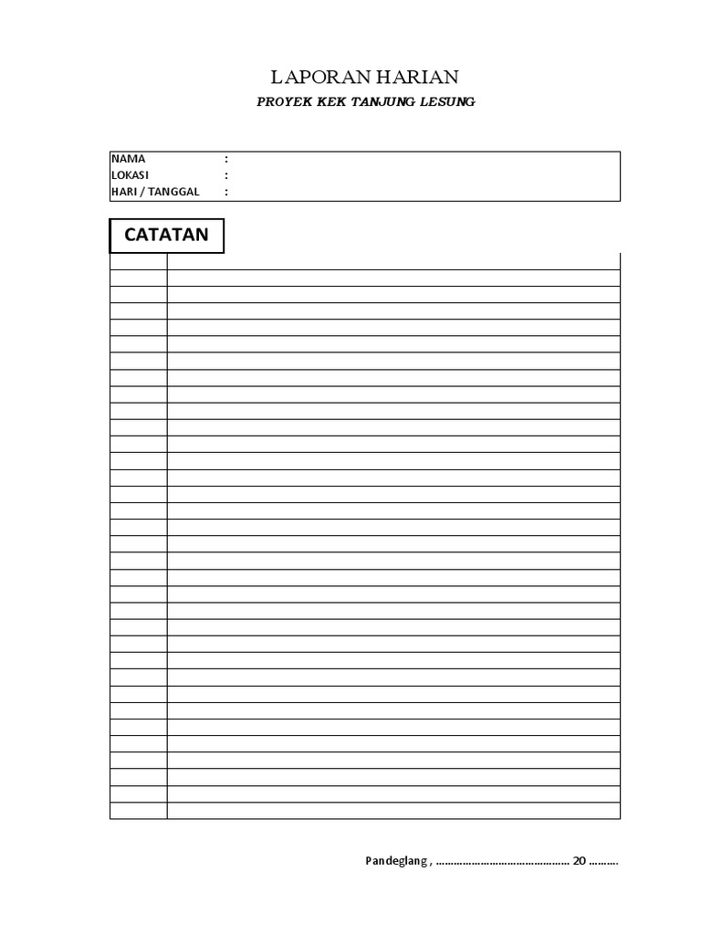 Format Laporan Harian | PDF