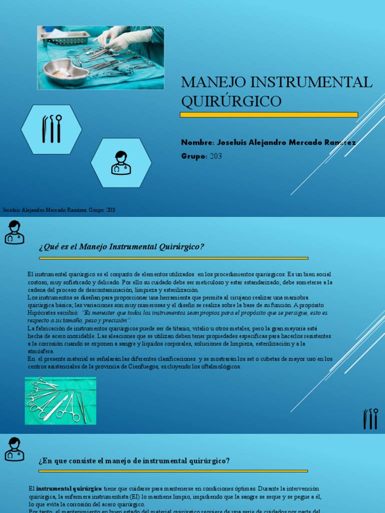 Manejo y Cuidado del Instrumental Quirúrgico | PDF | Acero | Cirugía