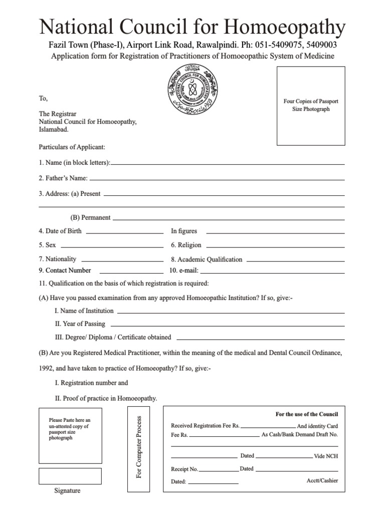 RHMP Registration-Form | PDF | Homeopathy