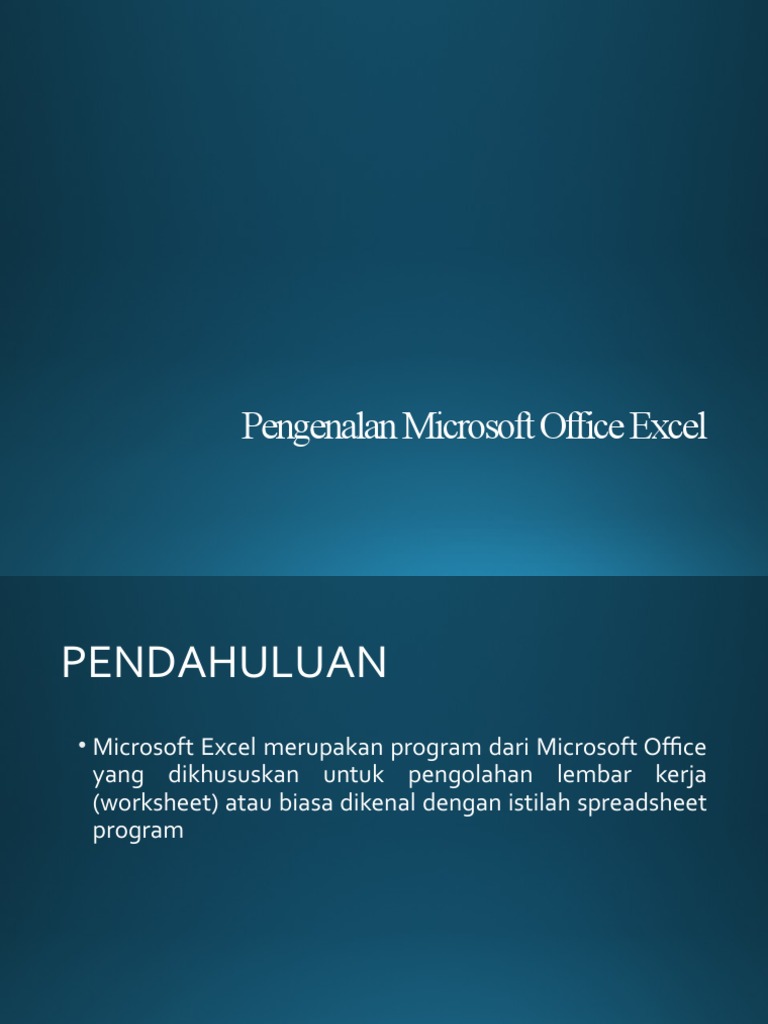 Pengenalan Microsoft Office Excel | PDF