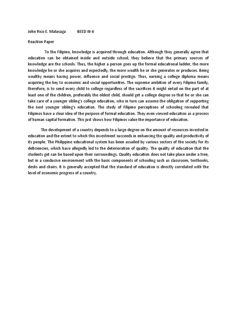 Importance of Education in the Philippines | PDF