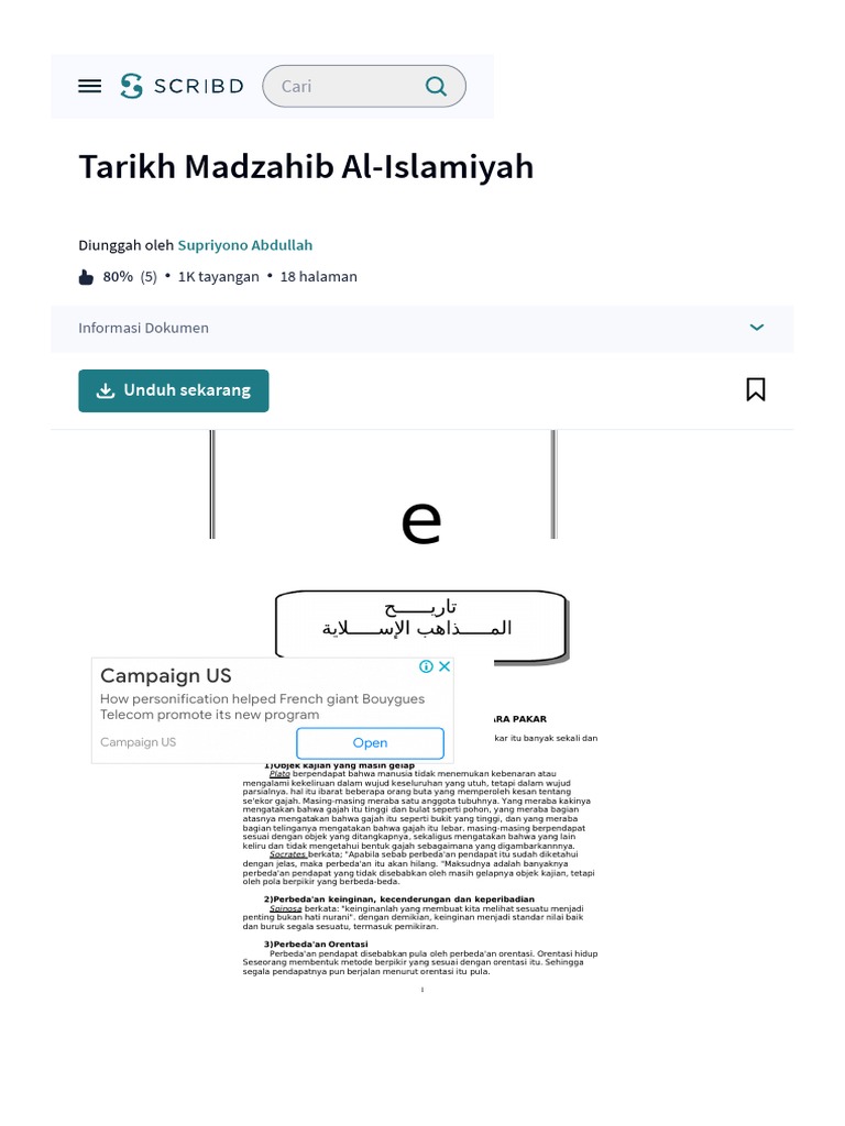 Tarikh Madzahib Al-Islamiyah - PDF | PDF