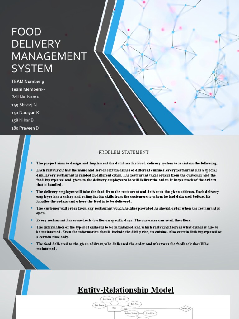 Food Delivery Management System Design | PDF | Data Management ...